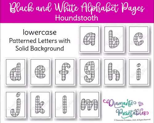 Printable Alphabet Poster Bundle | Houndstooth Bulletin Board Letters ...