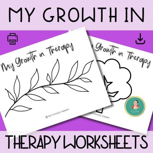 My Growth in Therapy Worksheets, Progress Tracker, Termination Activity