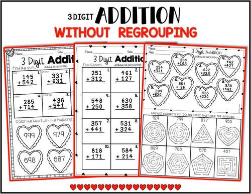 3 Digit Addition & Subtraction Worksheets – With & Without Regrouping ...