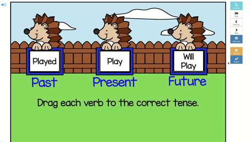 Distance Learning Regular Verb Tense Sort Boom Cards & Printable