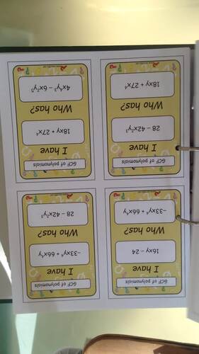 Finding the GCF of polynomials - I have who has game by MathNoHow