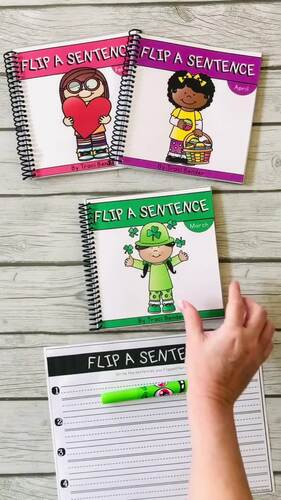 Silly Sentences Writing March - Fun Monthly Themed Flip a Sentence