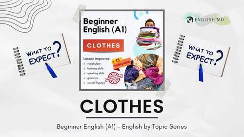 Clothes | What are you wearing? | Beginner ESL/ELL for All Ages (A1)