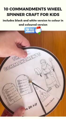 10 Commandments Wheel Spinner Craft, Printable Bible Coloring, Sunday ...