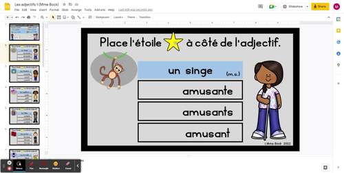 Les adjectifs 1: L'accord (genre et nombre) Google Slides™ by Mme Bock