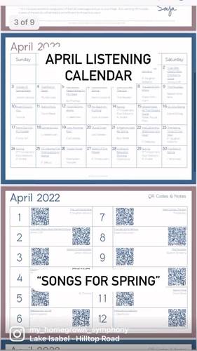 Songs for Spring Listening Calendar - 30 days of songs and listening ...