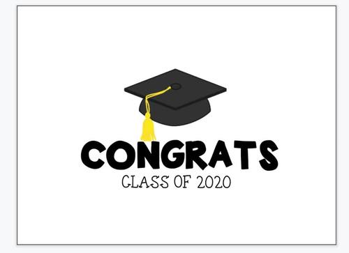Digital Graduation Postcards / Cards for Students via Google Slide