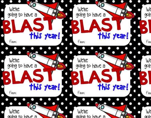 Rocket Beginning of Year Gift Tag- We're going to have a BLAST this year!