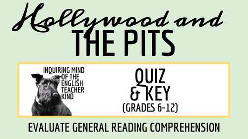 "Hollywood and the Pits" by Cherylene Lee Quiz and Answer Key (Short Story)