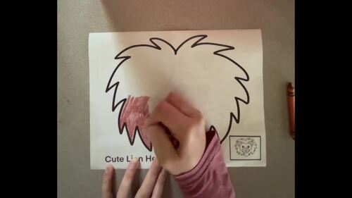 Cut and paste Cute Lion Head Fine Motor Interactive Art Craft by Clip ...