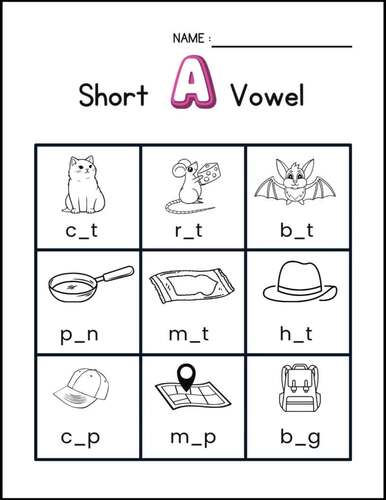 Short Vowel CVC Word Worksheets | Phonics Practice K-1st Grade | TPT