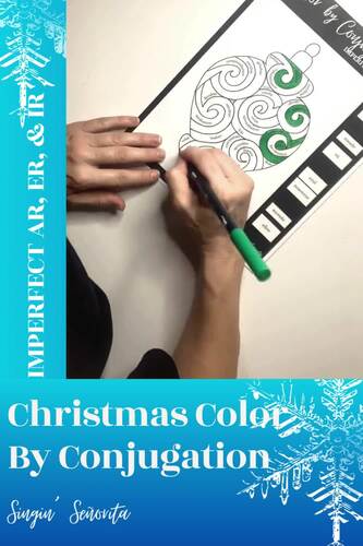 Imperfect Tense AR, ER, & IR Verbs Christmas Color By Conjugation