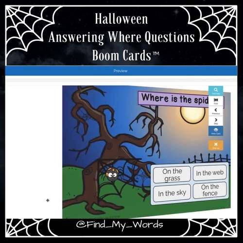 Halloween Answering Where Questions Speech Therapy Boom Cards by Find ...