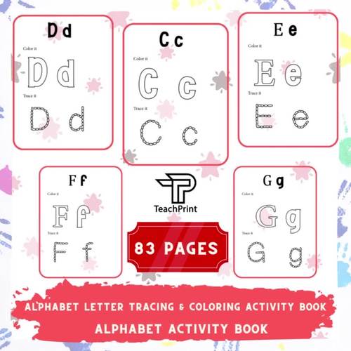Learning Alphabet Tracing Coloring activity book - handwriting and pen ...