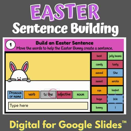 Easter Digital Activity Sentence Building With Parts of Speech Writing ...