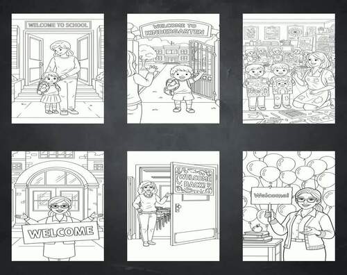 Teacher Holding a Welcome Sign Coloring Pages | Back to School Activity
