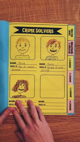 Mystery Book Reading Comprehension Notebook with Tabs - Vocabulary ...