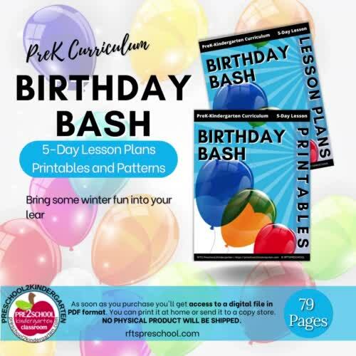 BIRTHDAY BASH | Preschool PreK Kindergarten Curriculum | Lessons Activities