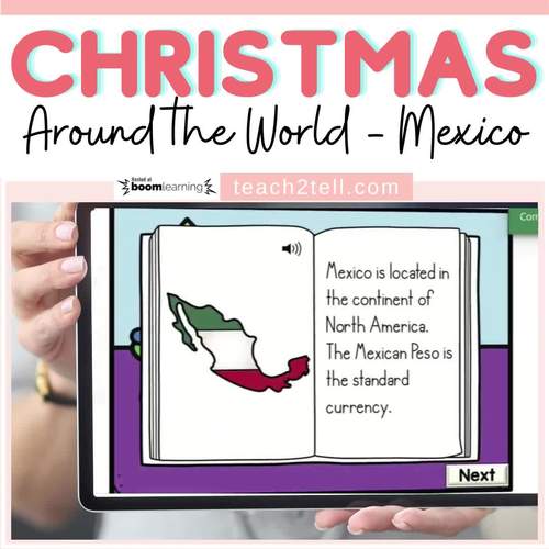 Christmas in Mexico Reading Comprehension Digital Activities Boom Cards