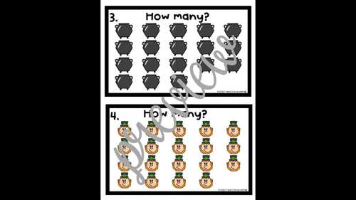 St. Patrick's Day Counting Teen Numbers 11-20 Task Cards 1:1 Correspondence