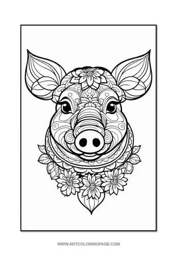 Coloring Book Pig Mandala Vol 5: 100 Pages PDF Download by Art coloring ...
