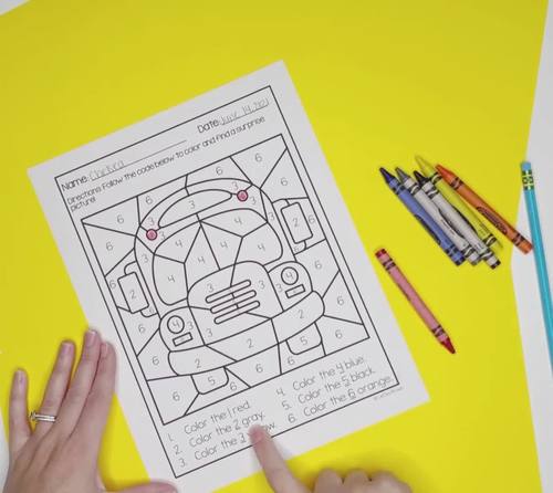 Back to School Color by Code by Reaching Exceptional Learners | TPT