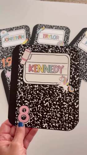 Composition Notebook Locker or Cubby Tags - Pastel Classroom Decor ...