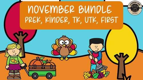 November Morning Work PreK Kindergarten First Grade TK UTK Fall Bundle