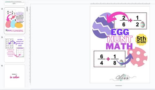 Easter Egg Hunt 5th Grade Math Activity | Adding Fraction Unlike ...