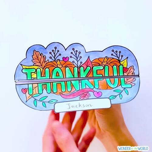 Thanksgiving writing gratitude thankful craft activity folding worksheet