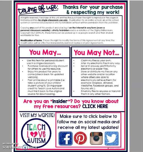 Calendar Independent Work Binder: Weather and Seasons by Teach Love Autism