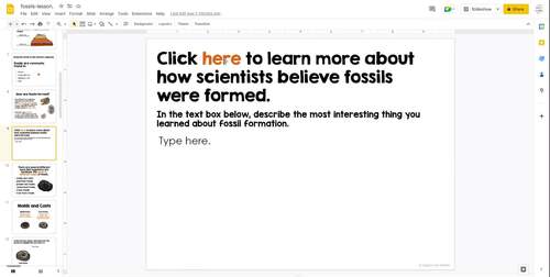 Fossils Interactive Lesson by Kayla Renee' - Bright in the Middle