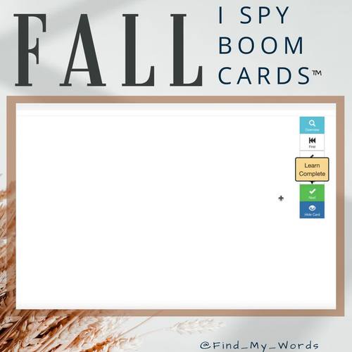 I Spy Flashlight Search Boom Cards | Fall by Find My Words | TPT