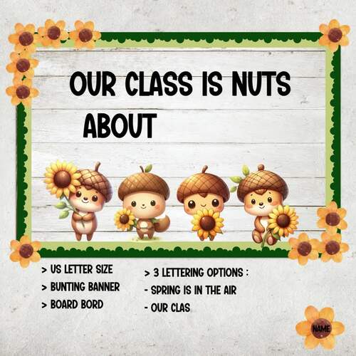 Nut Spring Bulletin Board Kit April Door Decor March Classroom Decoration