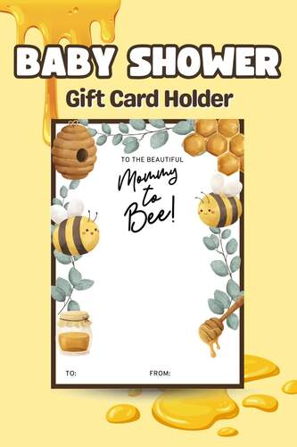 Printable Baby Shower Card | Mommy to Bee Gift Card Holder | Baby ...
