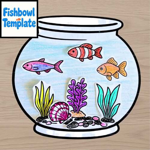 Fishbowl Craft Template Coloring Page Fish Bowl Design Bulletin Board Ideas