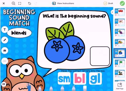 Beginning Blends Digital Phonics Activities by A is for Apples | TPT