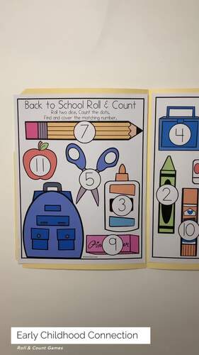 Penguin Roll & Count File Folder Game PreK - K by Early Childhood ...