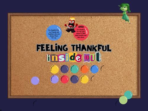 Inside Out Thanksgiving Bundle | Bulletin Board & I'm Thankful For Activity