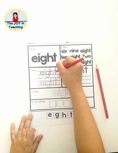 Number Words 1-10 Sight Words Worksheet by The Joy in Teaching | TPT