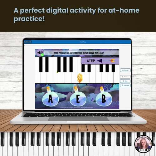 Piano Intervals of Steps and Skips BOOM™ Cards Activity with Piano Key ...