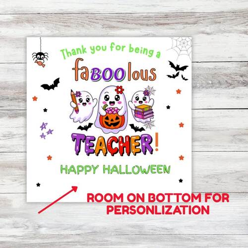 Halloween Teacher Gift Tag, Appreciation Gift Tags - Sweet Treat Tags ...