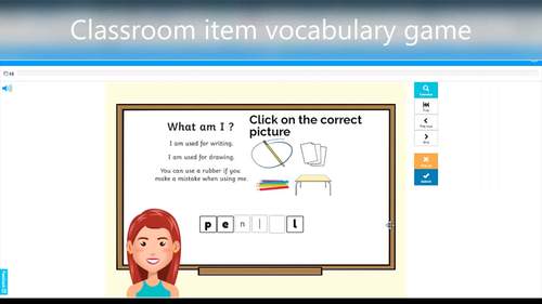Classroom Items guessing game BOOM CARDS™ | Early Grades Distance Learning