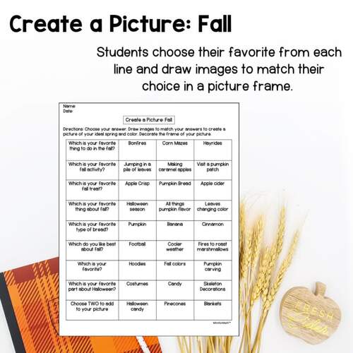 Create a Picture: Fall | Upper Elementary by Mint for Math | TPT