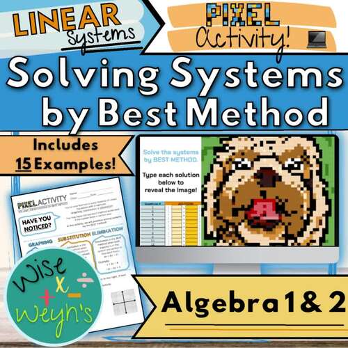 Solving Linear Systems by BEST Method PIXEL Activity! | Algebra 1 ...