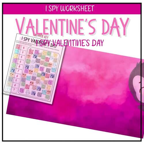 Elementary Valentine's Day Activity, I Spy Valentine's Day Worksheet ...
