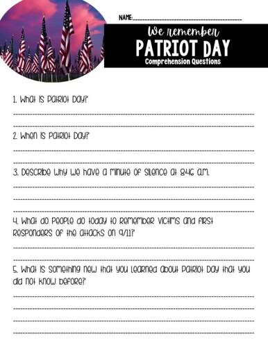 Patriot Day | 9/11 | September 11th | Non-Fiction Reading | Printable ...