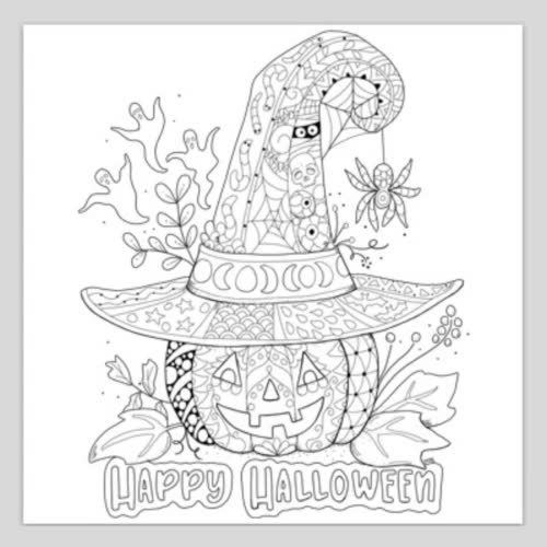 Pop Art Halloween Coloring Pages, Halloween Jack-O-Lantern Coloring Page