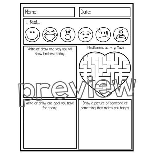 February SEL Daily Journal by Bedford's Busy Bees | TPT