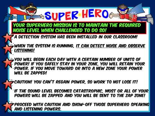 Superhero Noise Level Monitoring System! Use with a Projector or ...